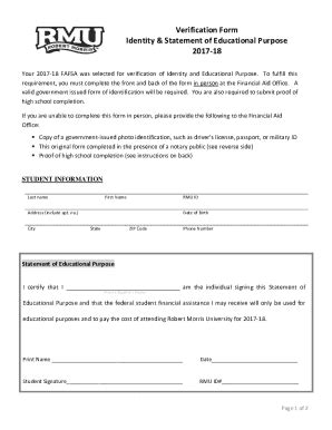 Fillable Online Verification Form Identity Statement Of Educational Fax Email Print