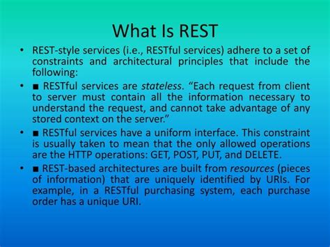 Soa 27 Rest And Restful Services Ppt