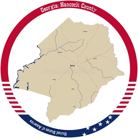 Map Of Hancock County In Georgia Usa Stock Illustration Illustration
