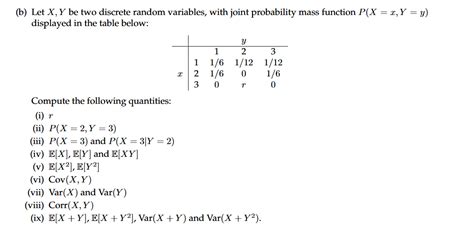 Solved B Let X Y Be Two Discrete Random Variables With Chegg Com