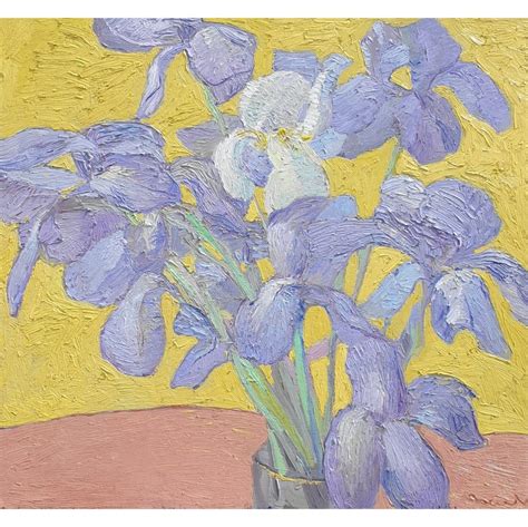 Купить картину Ирисы на желтом в Москве от художника Веселик Юрий