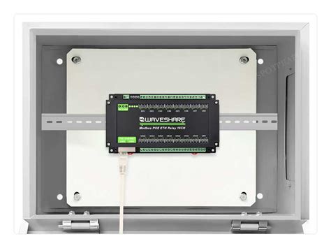 Industrial Rj45 Ethernet To 16 Ch Relay Module Modbus Rtu Tcp With Protection And Guide Rails