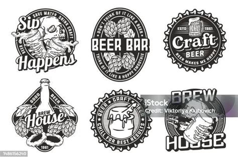 맥주 캡 캔 홉 해골 및 병이 있는 맥주 세트 디자인 양조장 또는 바용 두개골 맥주 잔 보리 뼈 손 및 병 술집과 상점을 위한