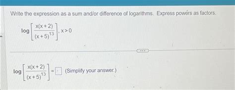 Solved Write The Expression As A Sum And Or Difference Of Chegg Com
