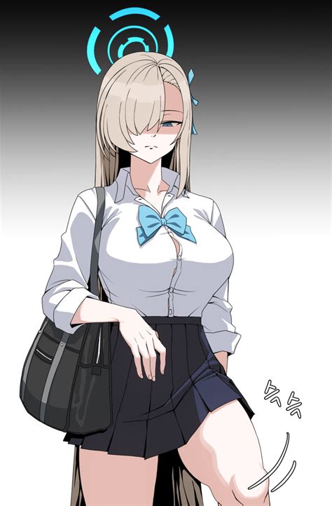 Safebooru 1girl Asuna Blue Archive Bag Blue Archive Blue Bow Blue