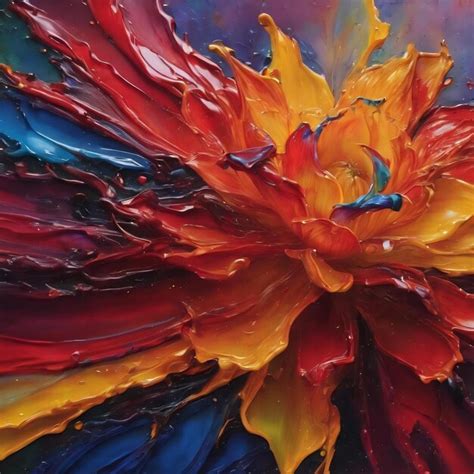 Premium AI Image Enigmatic Elegance Oilpainted Liquid Art With Vibrant Translucent Colors