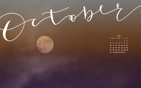 October Calendar Wallpaper