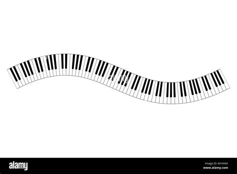 Musical Keyboard Wave Constructed From Octave Patterns Black And White Piano Keyboard Keys