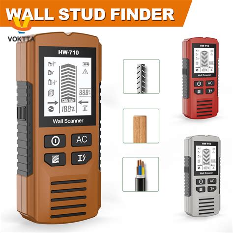 Voktta 6 In 1 Stud Finder Lcd Display Electric Wall Scanner Sensor High
