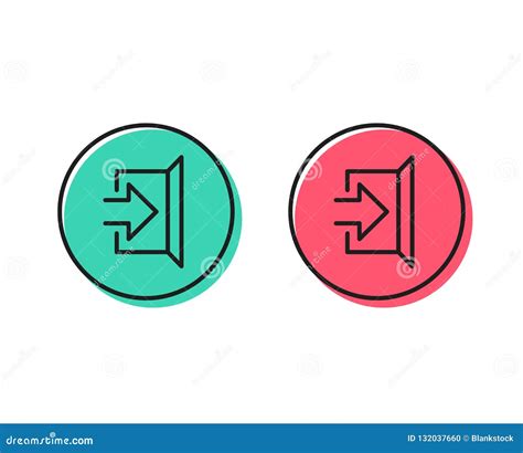 Exit Line Icon Open Door Sign Vector Stock Vector Illustration Of Building Leave