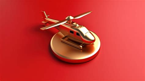 Icono De Helicóptero 3d Representado En Placa De Oro Mate Con Símbolo