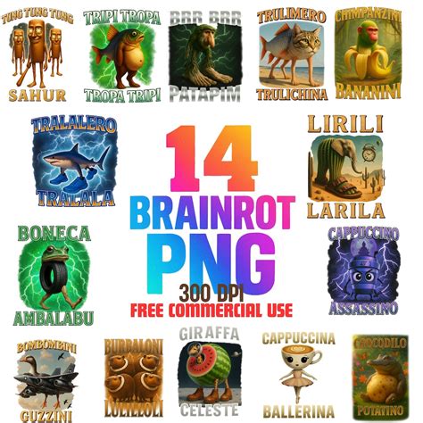 Italian Brainrot Meme Png Bundle Shirt And Sticker Design Files Free