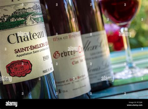 French Wine Tasting Drinking Alfresco Bottles Of Fine Red Bordeaux And