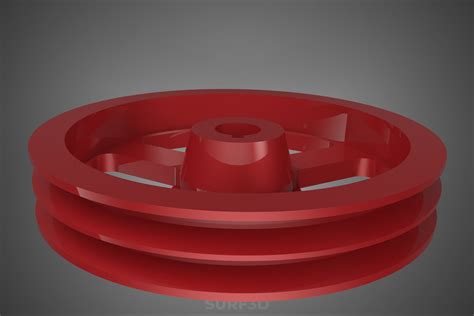 2 Step Stepped Pulley Two Double Groove Track Sheave V Belt 3d Model
