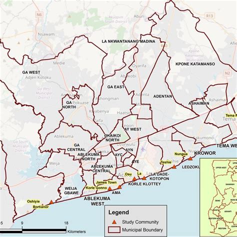 Map Of Gama Showing The Selected Communities Source Author 2022