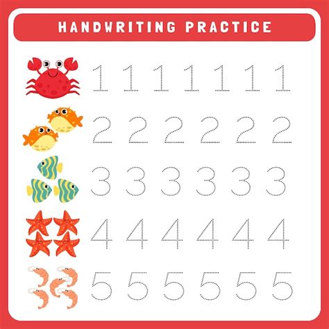 아이들을 위한 손글씨 연습 프리미엄 벡터