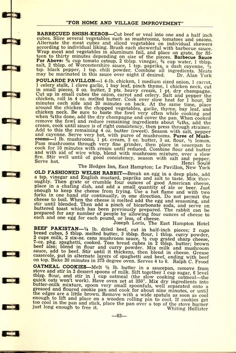 Ladies Village Improvement Society Cookbook 1955