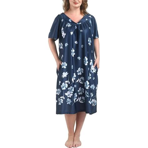 Feremo Plus Size House Nightgown For Women With Pockets Comfortable