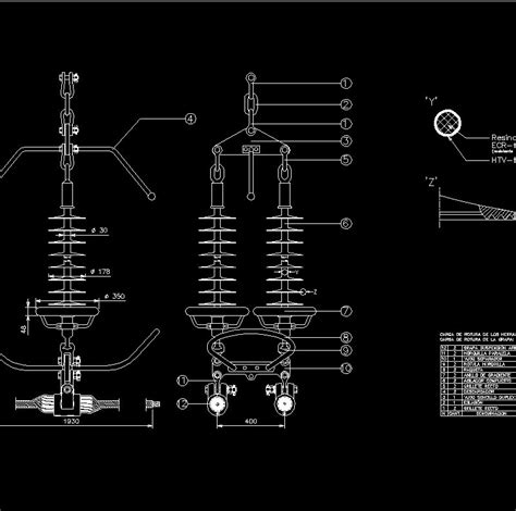 Double Suspension 220kv Dwg Block For Autocad Designscad