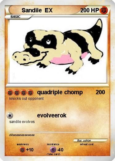 Pokémon Sandile Ex Quadriple Chomp My Pokemon Card