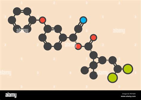 Cypermethrin Insecticide Molecule Stylized Skeletal Formula Chemical