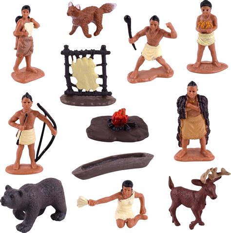 Lebery Native American Figurines Set Miniture Indian Figure