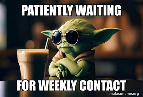 Patiently Waiting For Weekly Contact Cool Yoda Sunglasses Meme