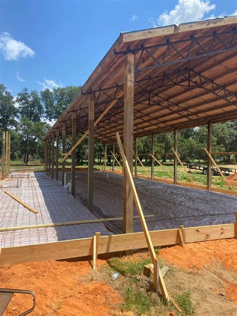 Rustic Timber Frame Structure Under Construction