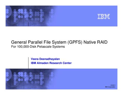 pdf general parallel file system gpfs native raid for 100 000 disk