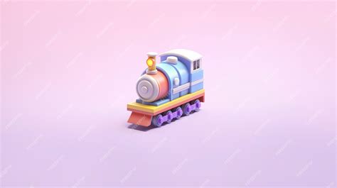 Free Photo View Of 3d Train Model With Simple Colored Background