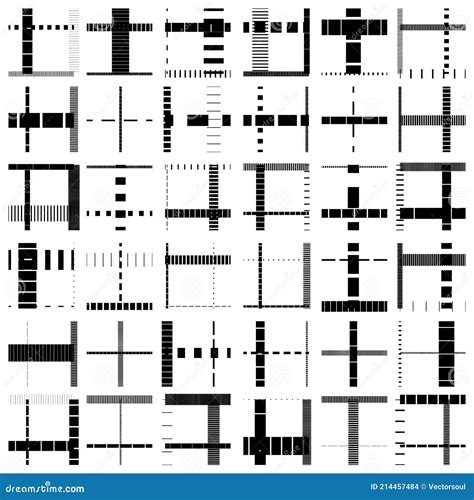 Geometric Grid Mesh Of Random Dashed Lines Matrix Array Pattern Stock Vector Illustration
