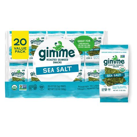 Gimme Seaweed Sea Salt Roasted Seaweed Snacks 20 Pack