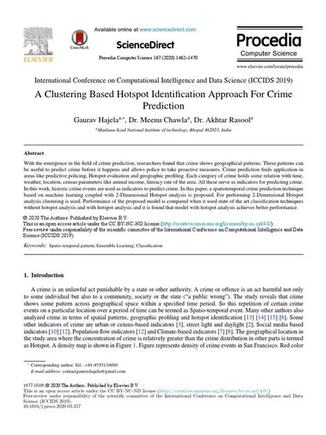 a clustering based hotspot identification approach for crime pdf