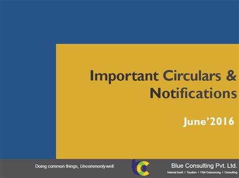Important Circulars Notifications June2016 Blue Consulting Private Limited