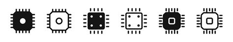 칩 벡터 아이콘 세트입니다 프로세서 아이콘입니다 Cpu 벡터 아이콘입니다 컴퓨터 칩 아이콘입니다 마이크로프로세서 칩 아이콘