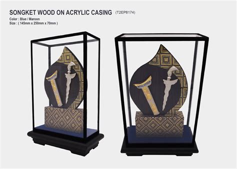 Casing Box Songket Wood With Acrylic Casing Box T2 Ep8174