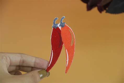 Chili Pepper Patch Red Chili Patch Iron On Patch Embroidered Patch Applique Iron On
