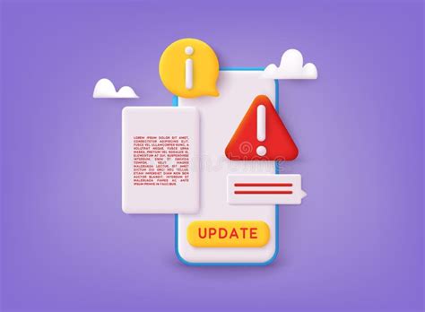 Software Update Error The Concept Of Downloading And Installing The System Stock Vector