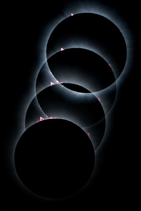 Four Frames Of Total Eclipse Prominences Solar System Photo Gallery
