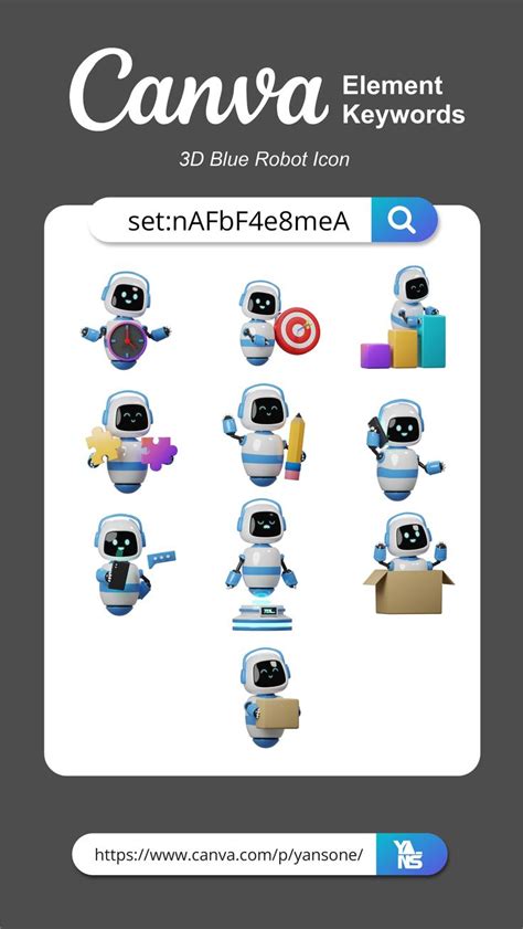 Canva Element 3d Blue Robot Canvas Science Tools Robot
