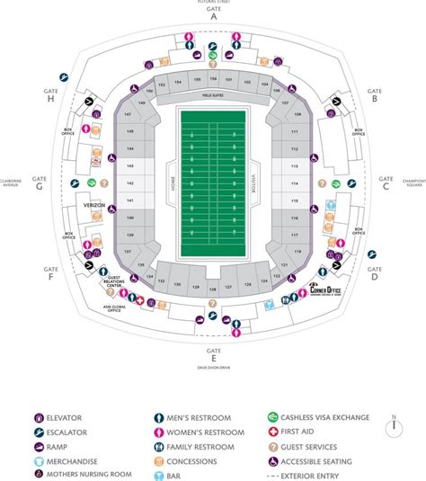 Caesars Superdome Seating Chart 2024 New Orlean Saints Stadium Seatgraph