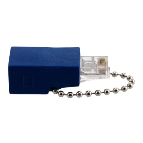 Cat5e Ethernet Loopback Adapter Rj48c Jack And Rj45 Male Dark Blue