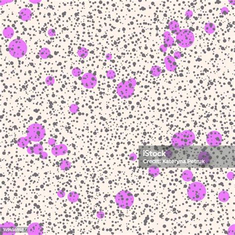 Abstract 물방울 모양이 있는 현대적인 이음매 없는 패턴 무작위 검정색과 분홍색 거품이 반복되는 현대적인 미니멀리즘 배경 포장지 표지 직물 인쇄를 위한 벡터 그림 0