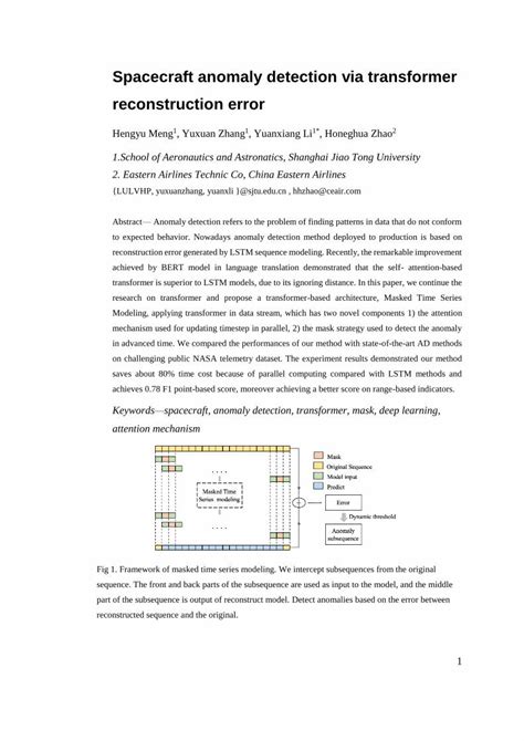 Pdf Spacecraft Anomaly Detection Via Transformer €¦ · Measures Anomaly Detection Is