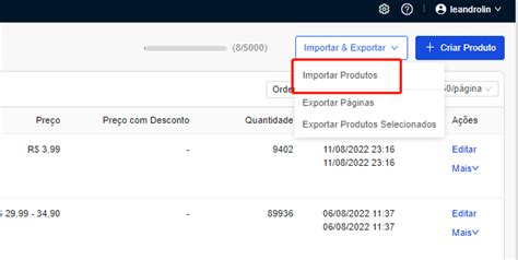 Shopee Importação e exportação dos produtos via planilha Excel