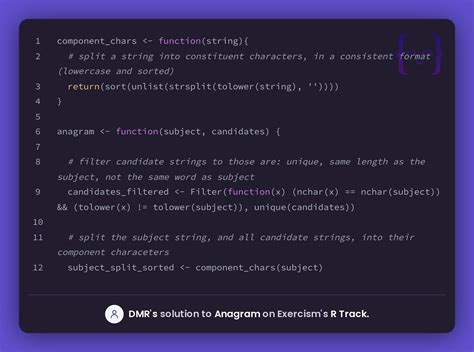 Dmrs Solution For Anagram In R On Exercism