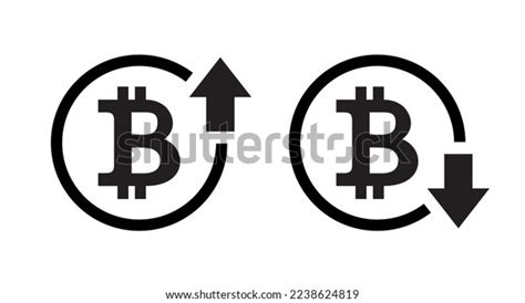Bitcoin Price Increase Decrease Icon Vector Stock Vector Royalty Free