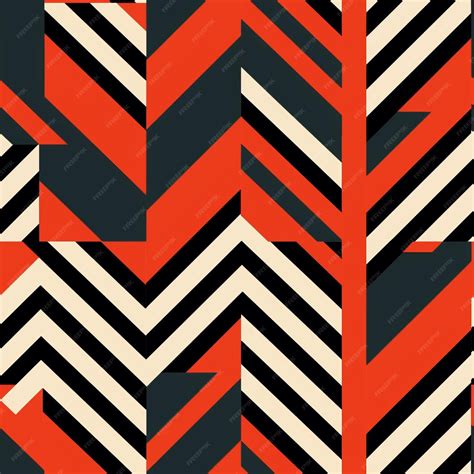 Premium Photo Bold Geometric Constructivism Red And Black Chevron Pattern