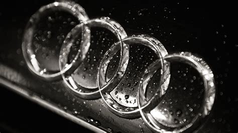 Audi Logo Hd Wallpaper Sleek Monochrome Design