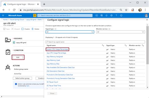 チュートリアル アラートとアクション グループを使用して Azure Spring Apps のリソースを監視する Microsoft